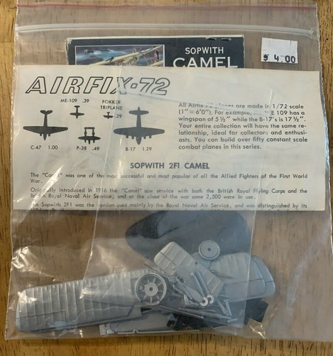 Airfix Sopwith 2F1 Camel - 1/72 Scale - Vintage 1960s Kit | eBay