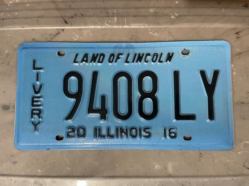 ILLINOIS LICENSE PLATE 2016 LIVERY CHICAGO 9408 LY Colorful Man Cave ...