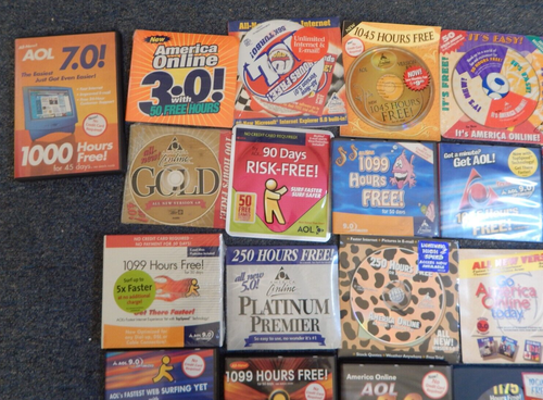 Lot of 21 AOL America Online CD's and Floppy Disks | eBay