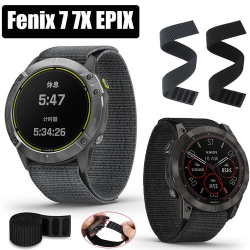 Hook Loop Nylon Watch Strap Band For Garmin Fenix 8 6 6X Pro 5 5X Plus ...