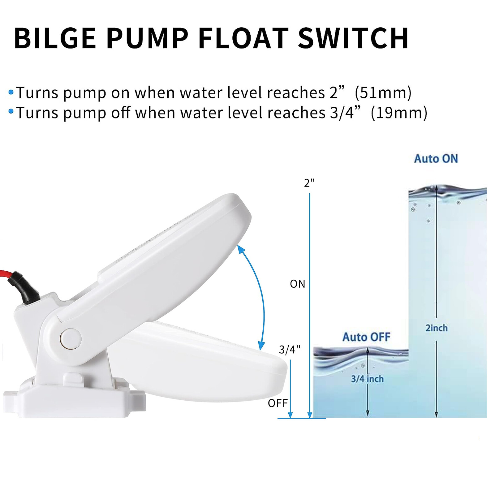 Automatic Bilge Pump Float Switch 12/24/32V Ignition protected Mercury ...