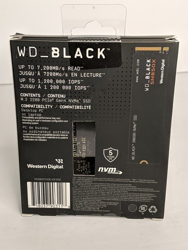 WD_BLACK 8TB SN850X NVMe Internal Gaming SSD Solid State Drive OPEN BOX ...