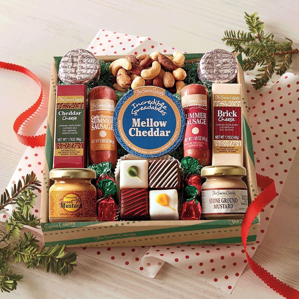Holiday High Notes Gift Basket Assorted Summer Sausage Meats and ...