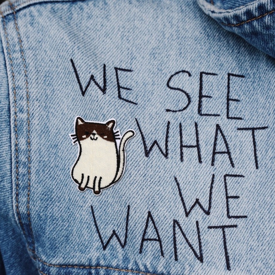 15 Pcs Cat Patch Thin Embroidered Patches Animals Shaped Applique ...