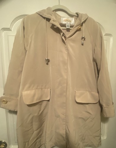Talbots rain jacket women size small yellow hooded full zip pockets ...