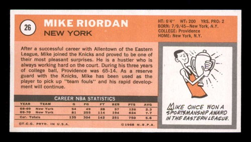 1970 Topps #26 Mike Riordan RC NM X3178323 | eBay