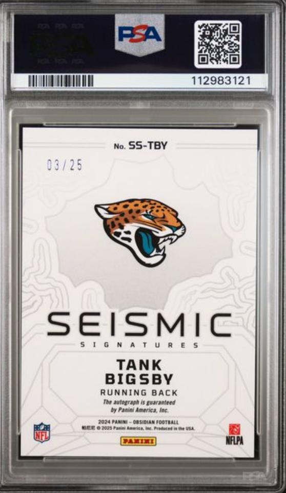 2024 OBSIDIAN #SSTBY TANK BIGSBY SEISMIC SIG-BLUE PSA GEM MT 10 AUTO ...