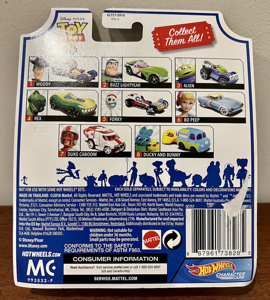 Disney Pixar Toy Story 4 Hot Wheels Car Forky 5/8 NEW Free Shipping | eBay