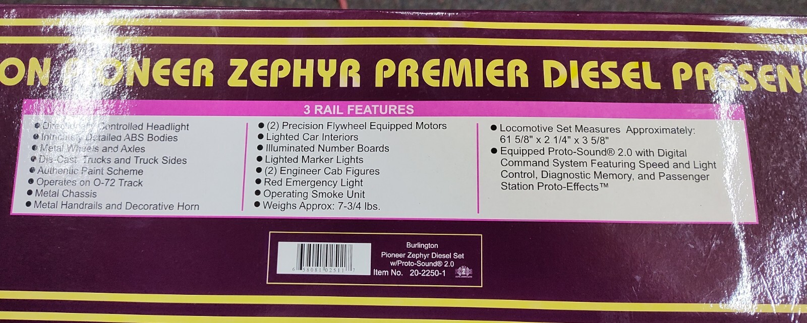 MTH 20-2250-1 Pioneer Zephyr Diesel Passenger Set w/Proto-Sound 2.0 ...