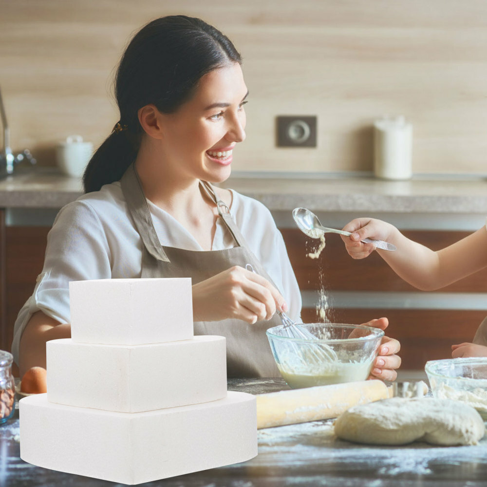 3pcs cake flour polystyrene cake foam cake forms Cake Shape Model | eBay