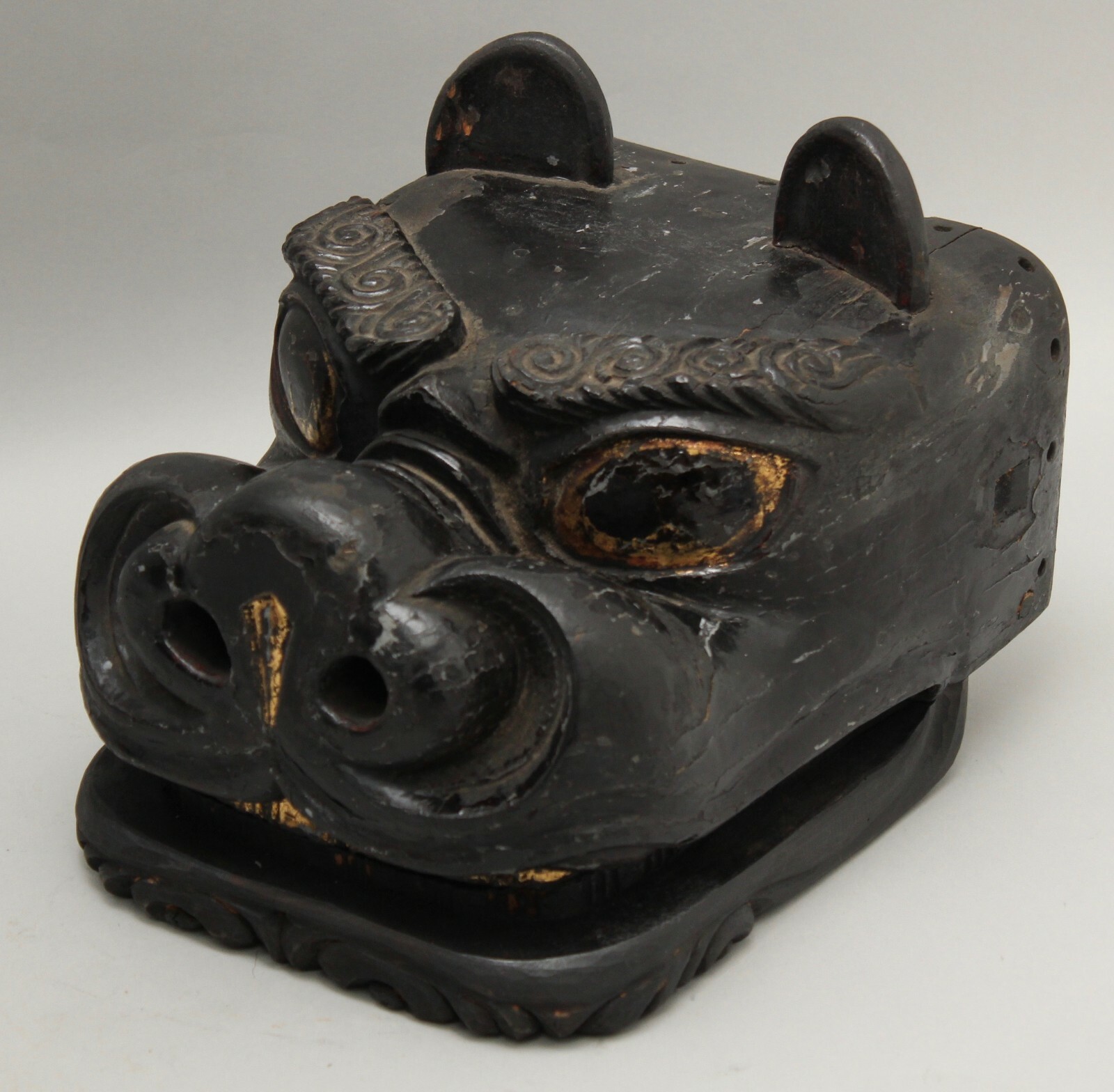 Japanese Antique Shishi Lion mask Wood . Late edo Meji era DD15 | eBay