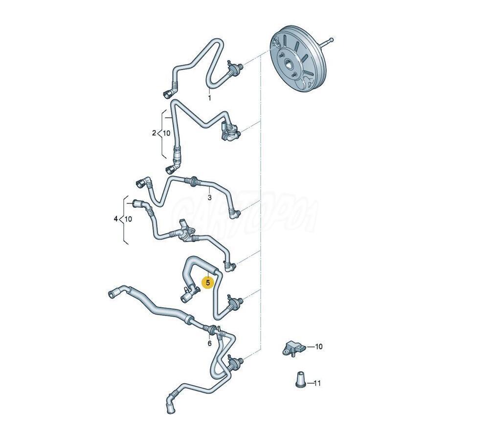 Brake Vacuum Pipe With Non-Return Valve For Passat CC 3CD 612 041 C ...