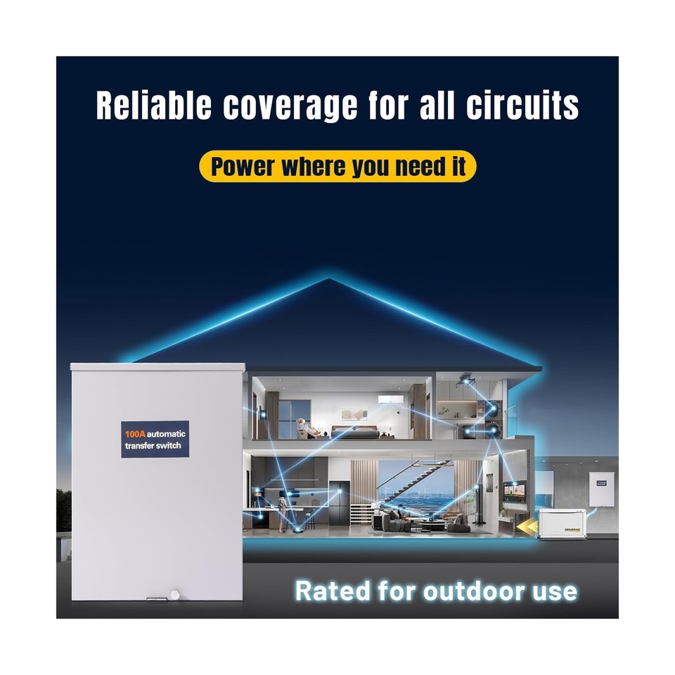 100 Amp Automatic Transfer Switch w/Power Management Replacement for ...