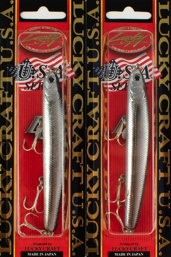 (LOT OF 2) LUCKY CRAFT WANDER SLIM 110 3/4OZ WDS110-067 AURORA SILVER ...
