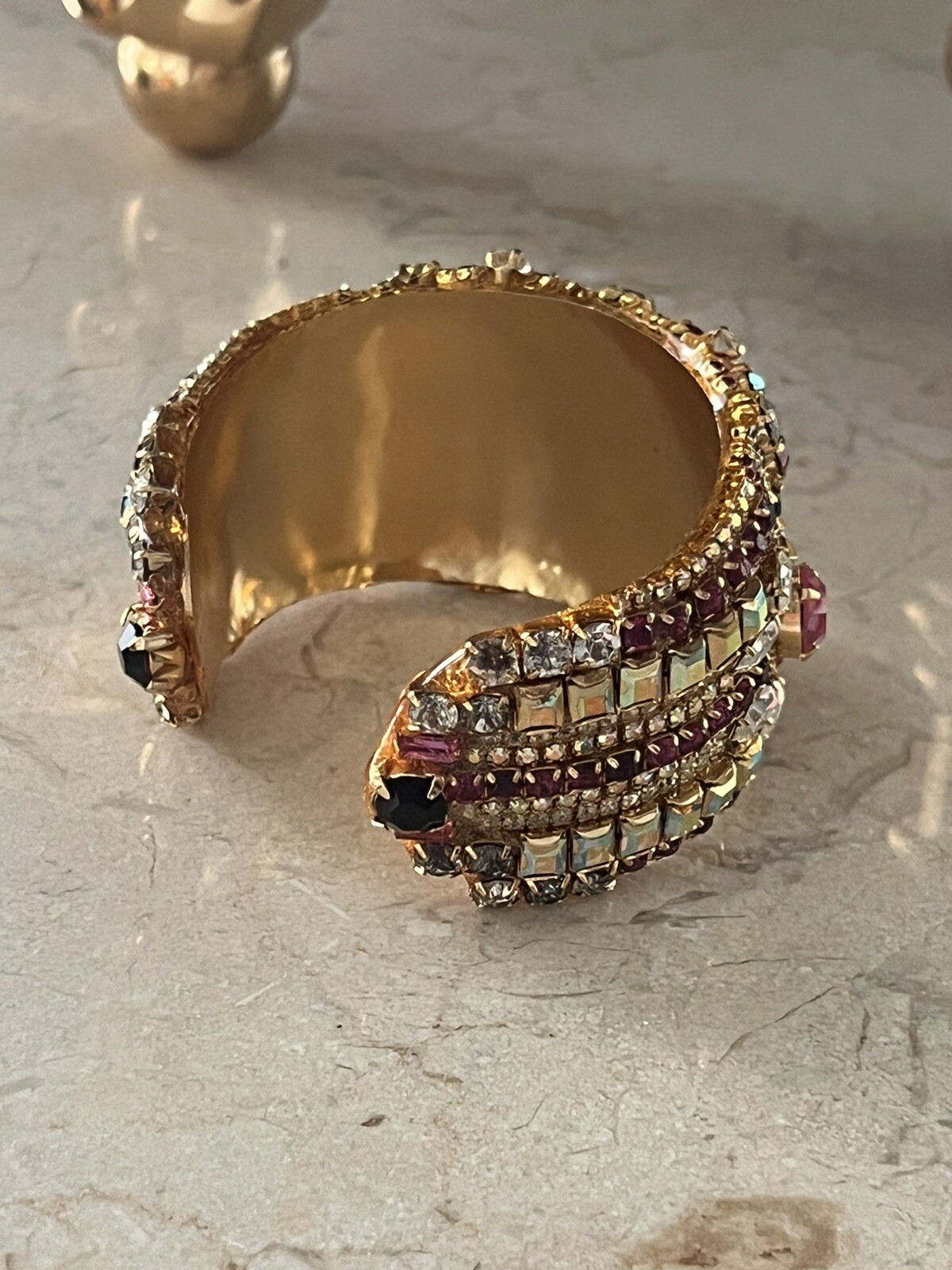 Statement Vintage 1985 Elise Multi Color Rhinestone Crystal Gem Cuff ...