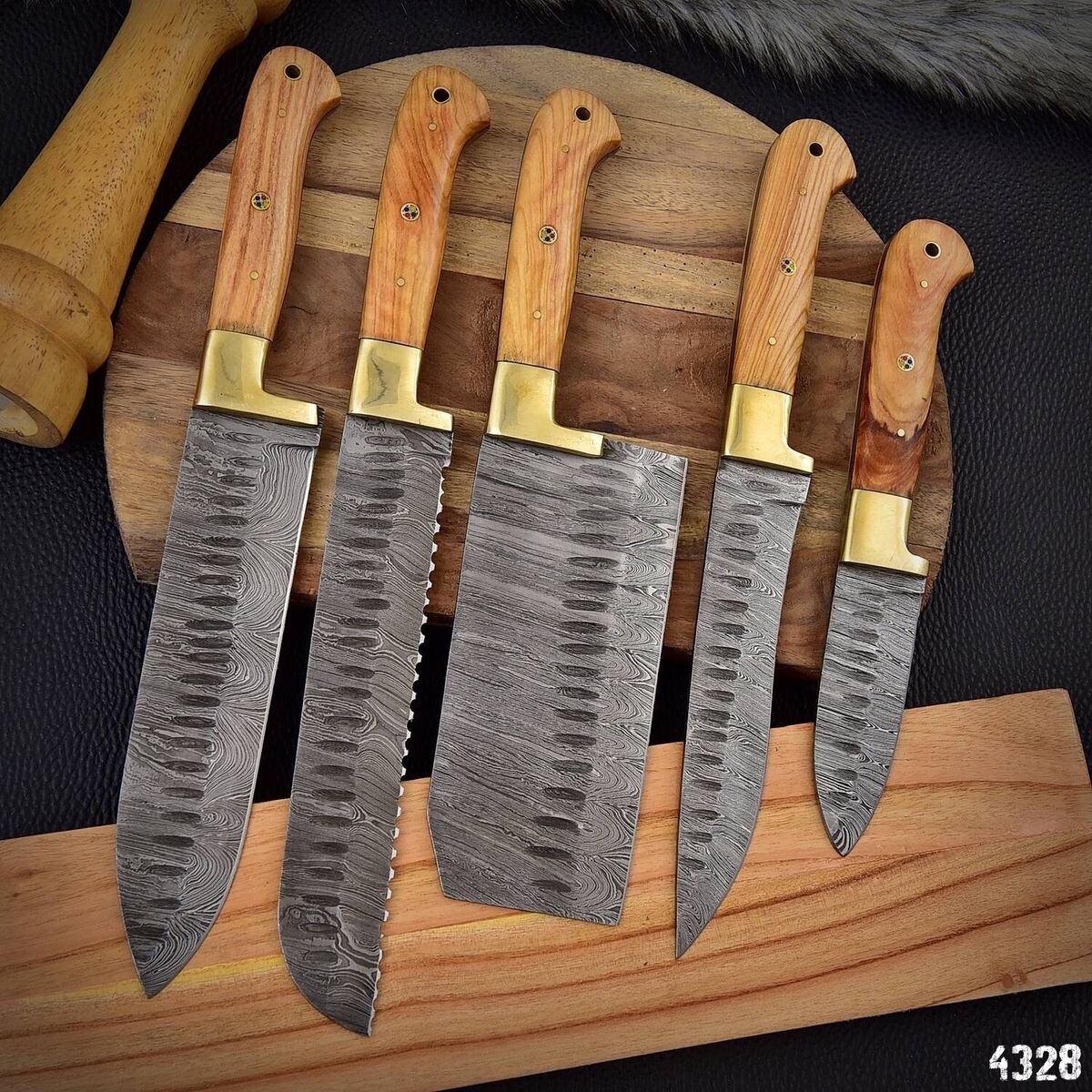 Hand Forged Damascus Steel Chef Set, Kitchen Knife Set | eBay