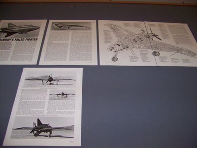 VINTAGE..NORTHROP XP-56..CUTAWAY/3-VIEWS/SPECS/DATA..RARE! (24B) | eBay