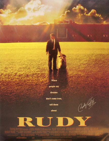 Rudy Ruettiger Signed 'Rudy' 27x39 Movie Poster | eBay