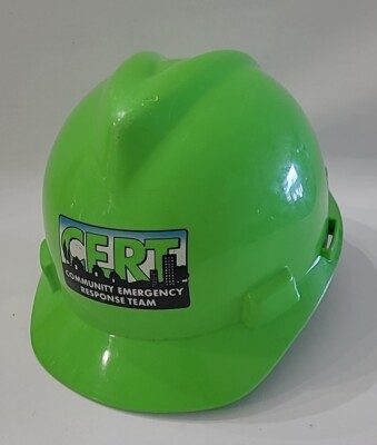 CERT Safety Hard Hat Community Emergency Response Team 1997 MSA Green ...