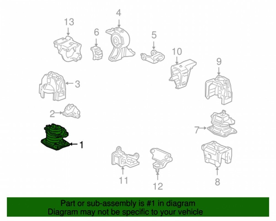 Honda Genuine 50830-SFY-023 Front Engine Mounting Active Control Engine ...