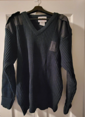 NYPD "STYLE" 2XL NAVY RIBBED V-NECK COMMANDO SWEATER, WITH BADGE HOLES ...