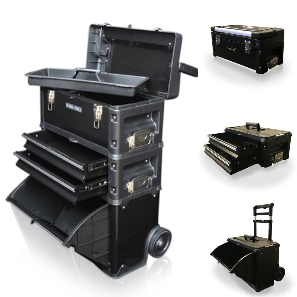 US PRO Tools 3 IN 1 Mobile Rolling Chest Trolley Cart cabinet Wheels ...