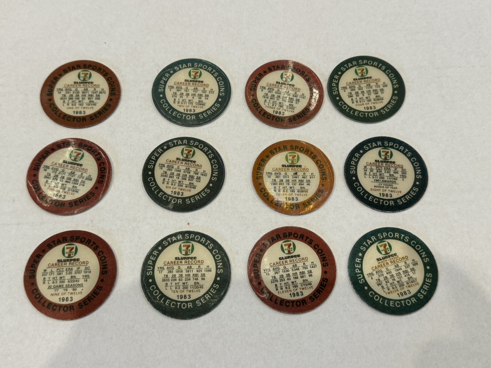 1983 7-11 Slurpee Baseball Coins Set Of 12 LA Dodger Angels Carew ...