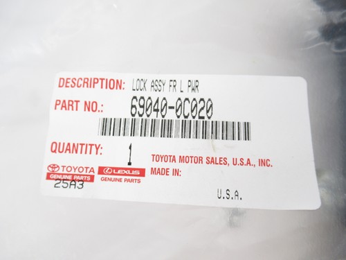 Genuine OEM Toyota 69040-0C020 Driver LH Front Door Latch Lock Assy | eBay