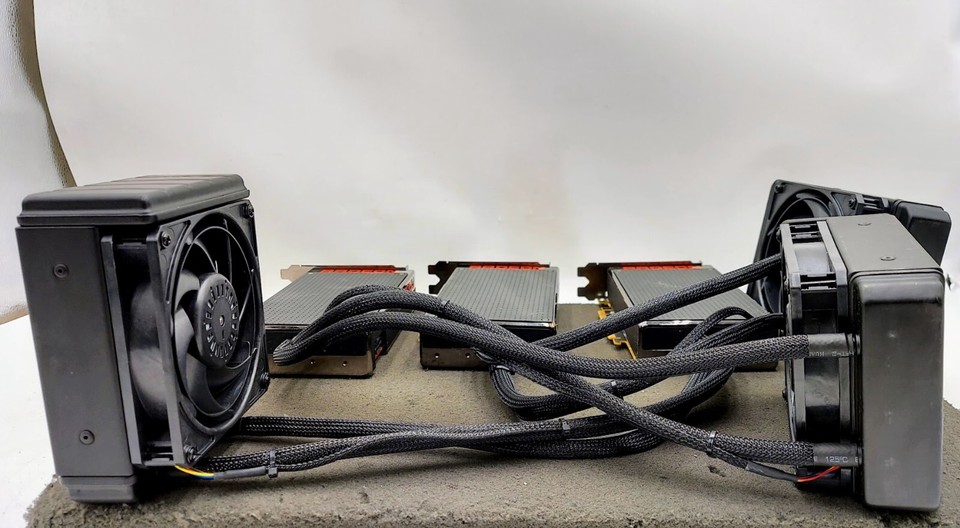 LOT OF 3 AMD C880 Radeon R9 Fury X 4GB HBM Water-Cooled Graphics Video ...