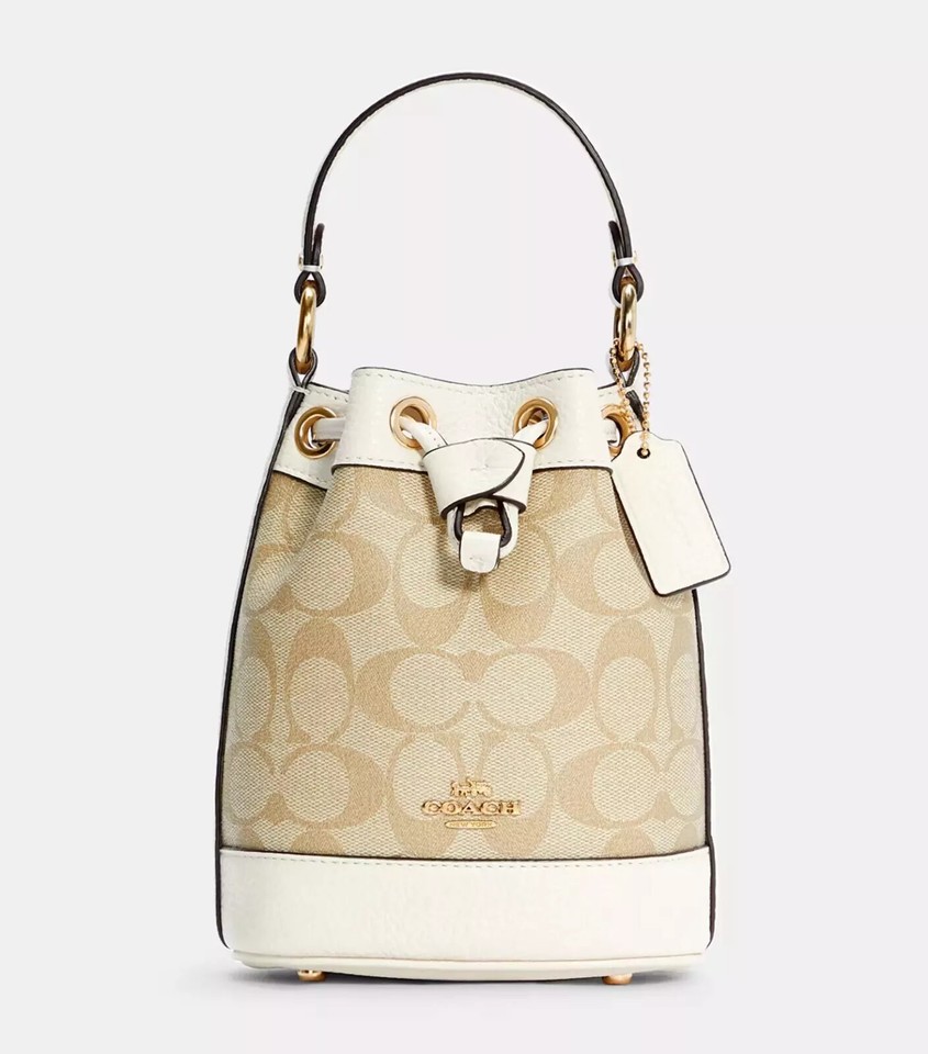 NWT Coach Mini Bucket Bag In Signature Canvas CR145/CW301/CX213 | eBay
