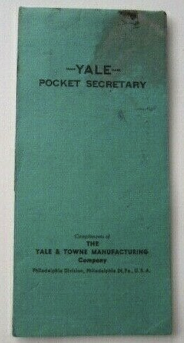 1947 GREEN YALE POCKET SECRETARY -E9H-5 | eBay