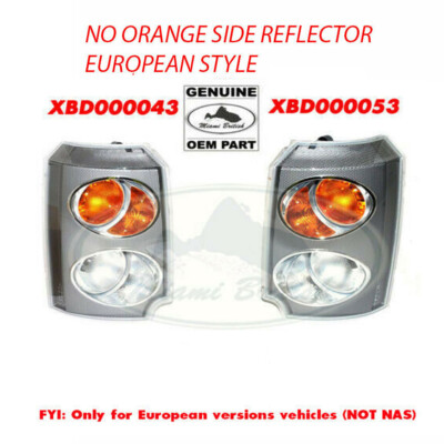 LAND ROVER FRONT PARKING SIDE LAMP TURN LIGHT SET x2 RANGE XBD000043 ...