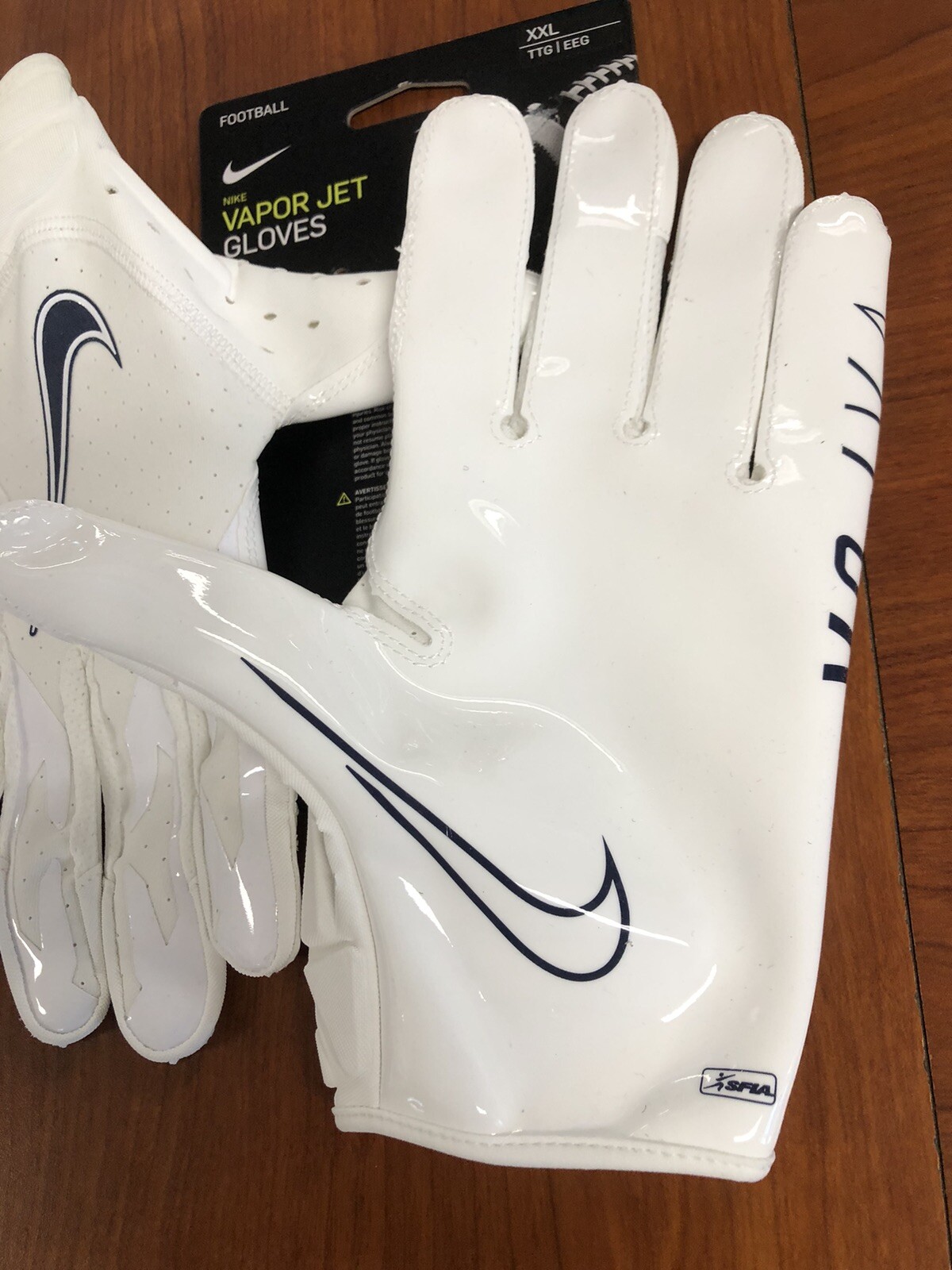 Men's Size XXL Nike Vapor Jet 6.0 Football Gloves White / Navy CV1253 ...