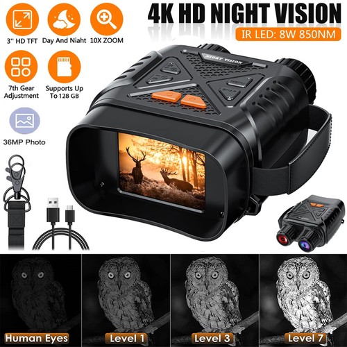 4K 10X Night Vision Goggles For Hunting IR Infrared Binoculars Digital ...