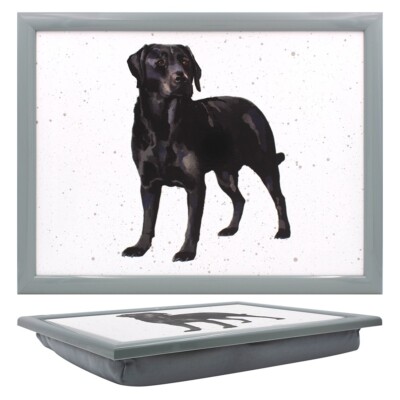 Black Labrador LAPTRAY Cushioned TV DINNER TIME LOVERS LAP TRAY ...
