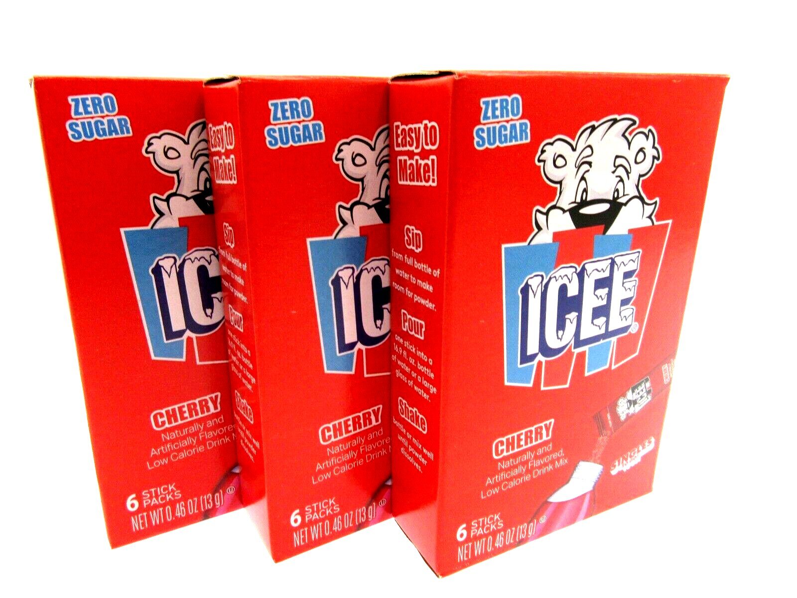 Icee Cherry Zero Sugar Free ~ Drink Mix ~ Lot of 3 | eBay