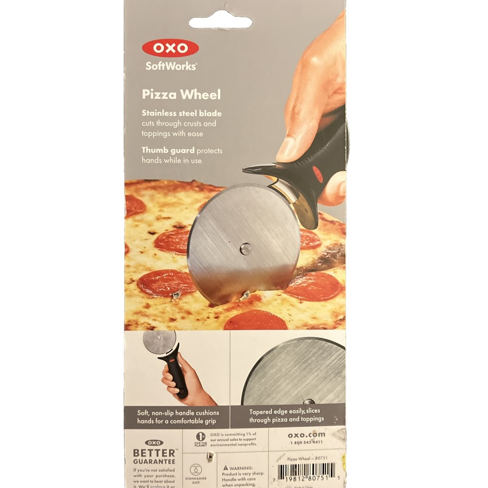 Oxo Pizza Cutter Stainless Steel Blade Soft Black Handle Softworks ...