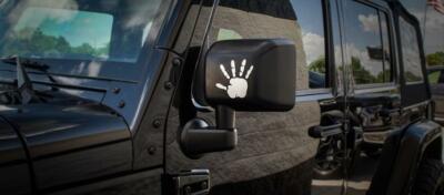 Pair of Waving Hands Badges / Emblems For Jeep Wrangler JL JT JK Mirror ...