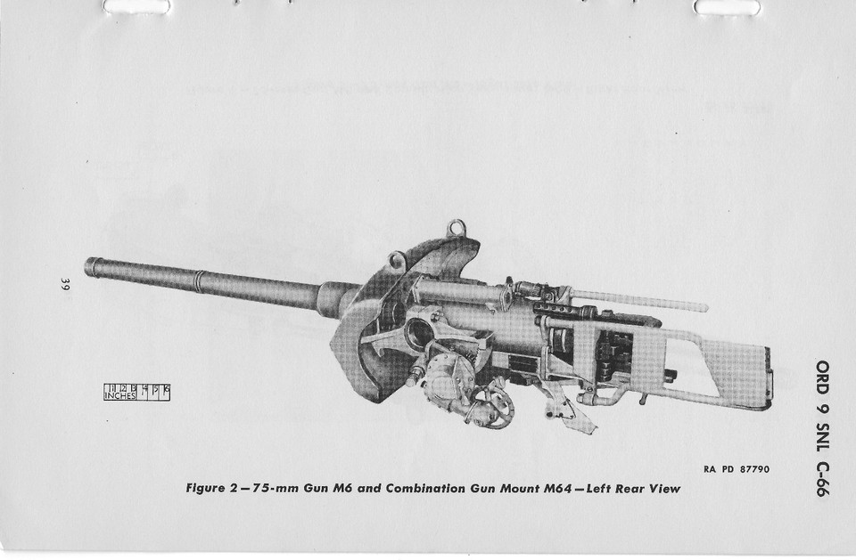 Gun Mount M64 - Spring 7111324 - G200 M24 Chaffee C066 75mm cannon M6 ...