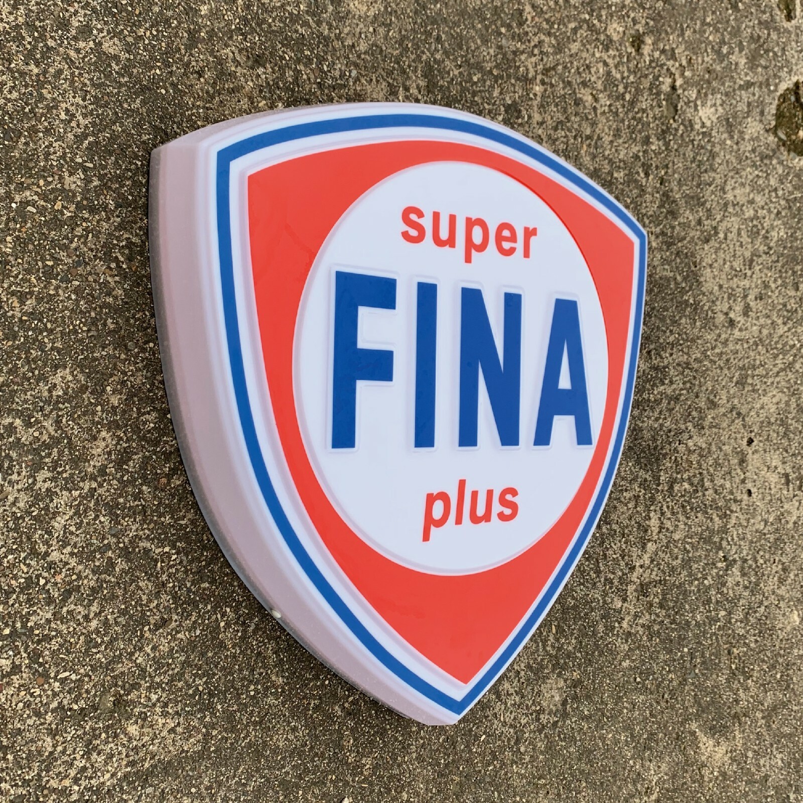 FINA SUPER PLUS LOGO LED LIGHT BOX WALL SIGN GARAGE GAS STATION PETROL ...