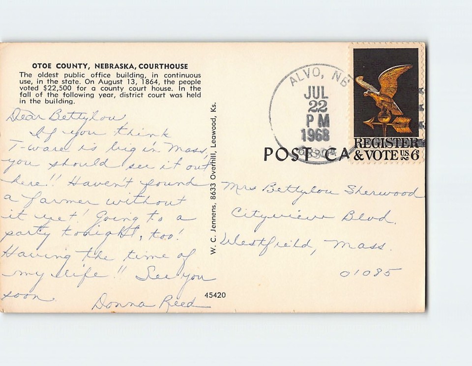 Postcard Courthouse Otoe County Nebraska USA | eBay