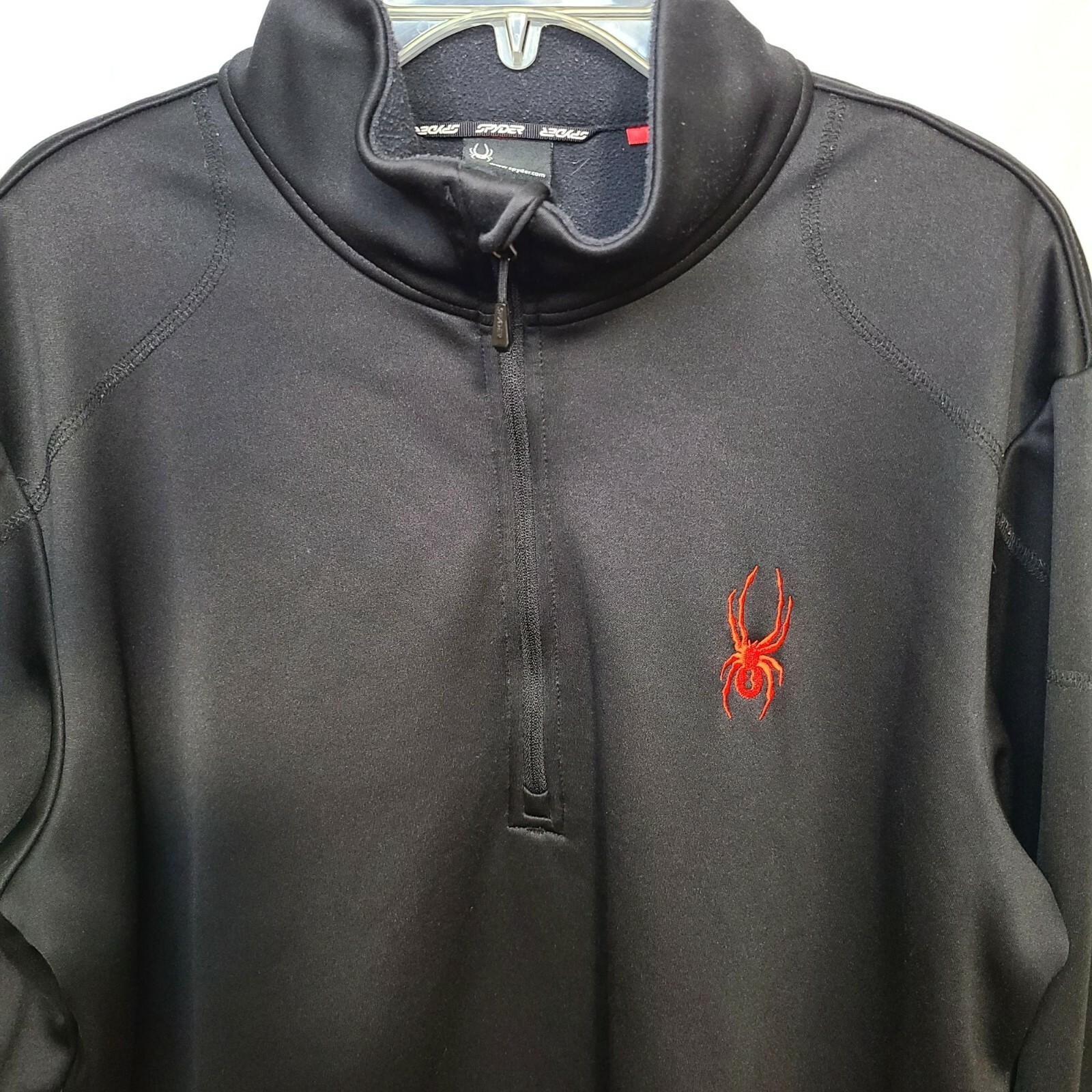 SPYDER Mens Fleece Lined Pullover 1/4 Zip Size XL Bla… - Gem