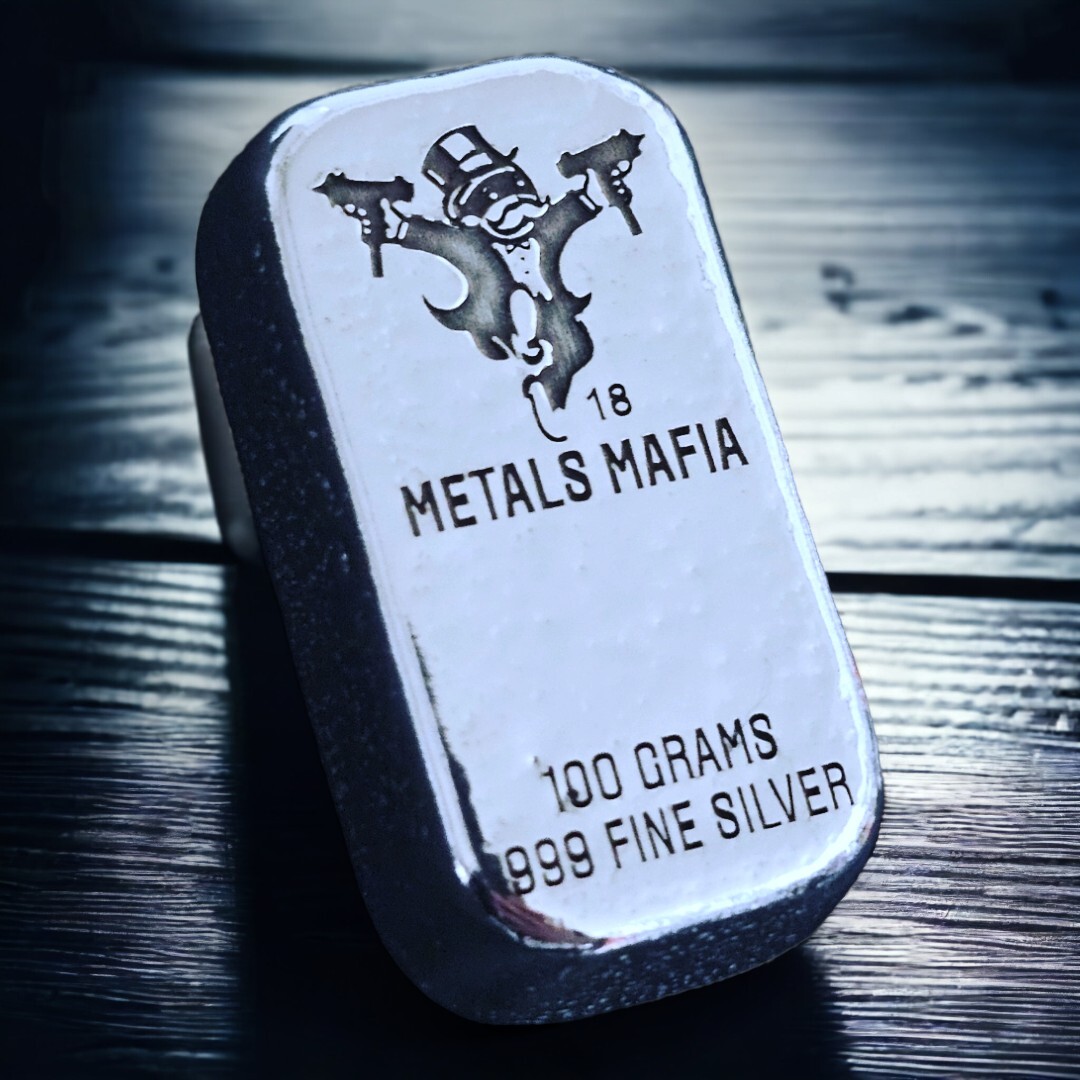 Pit Bullion - Metals Mafia Monopoly Uzi - 100 Gram - .999 Hand Poured ...