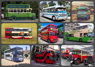 Greeting Card A5 Bus Buses Birthday Get Well Cards Dad Brother Friend ...