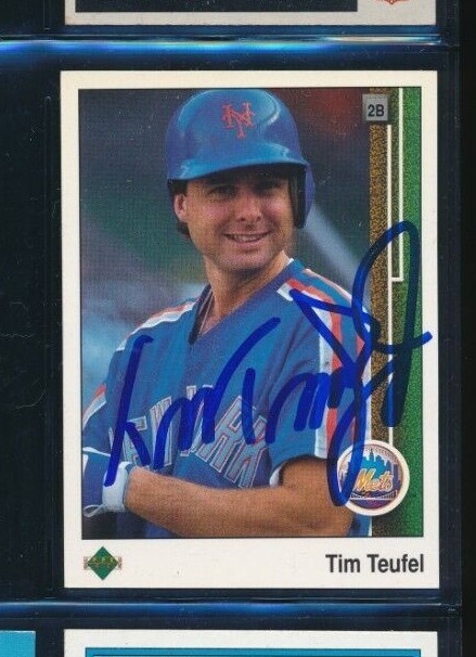 1989 Upper Deck #277 Tim Teufel New York Mets Signed Autograph (CR51 ...