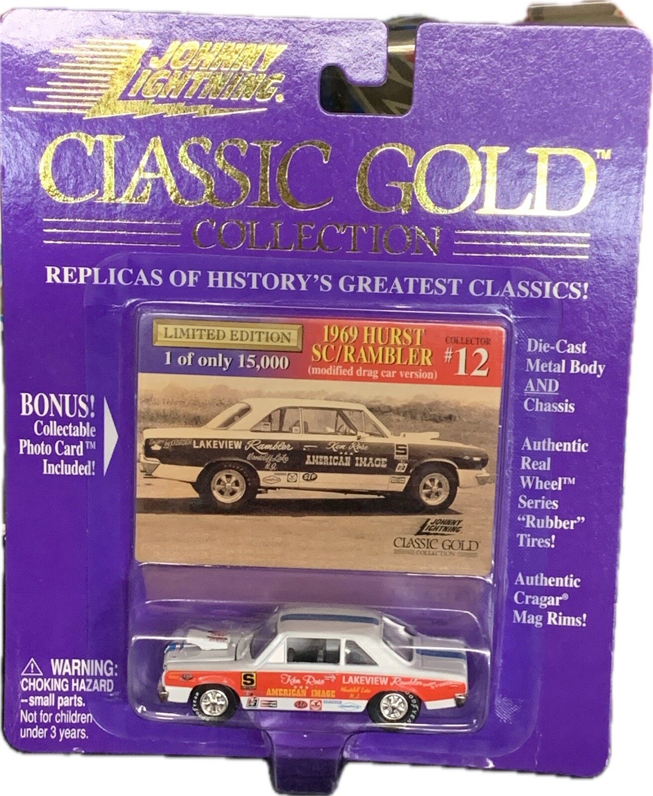 KEN ROSE AMC 1969 HURST S/C RAMBLER JOHNNY LIGHTING CLASSIC GOLD ...