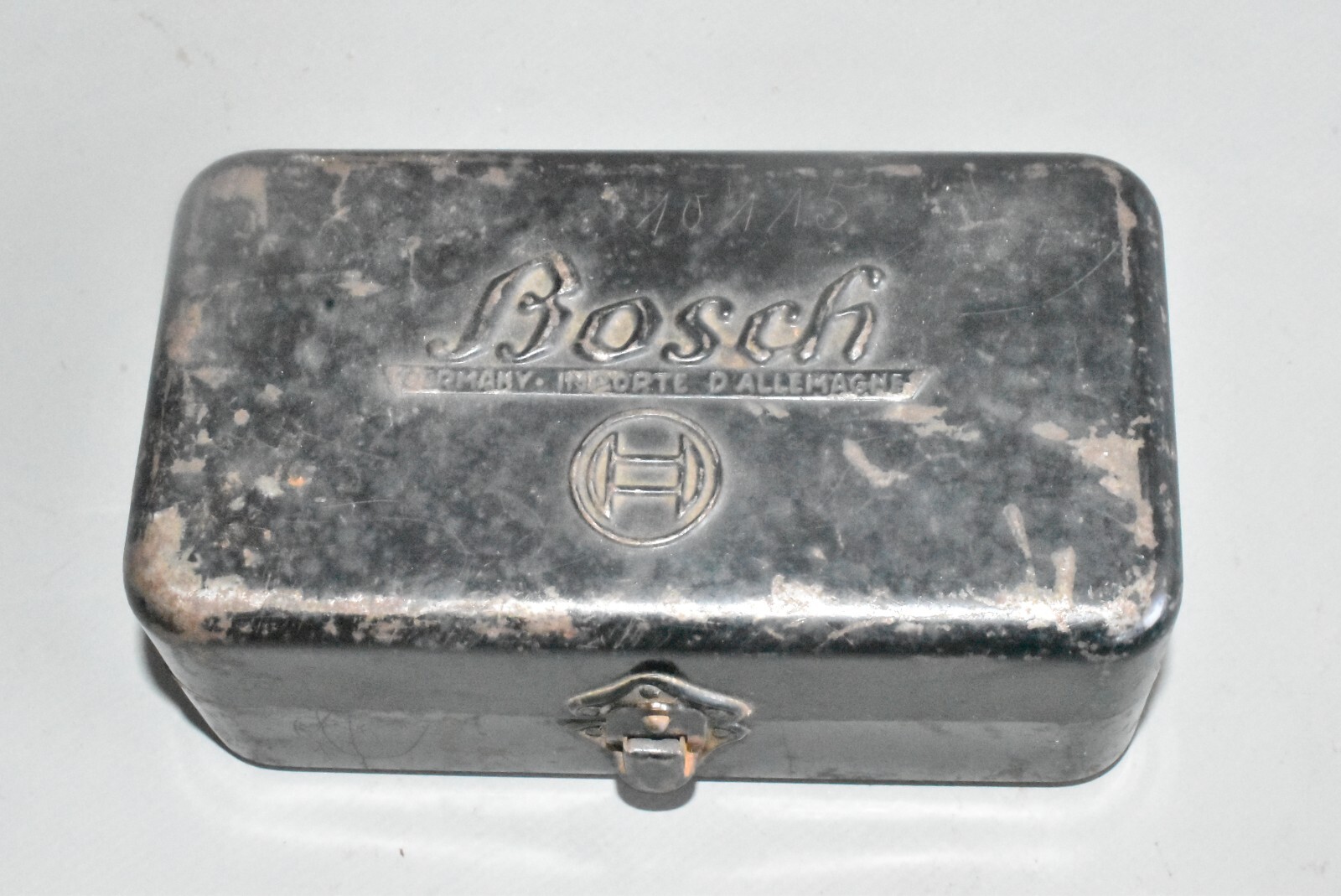 Oldtimer Zubehör Blechdose Box BOSCH GERMANY IMPORTE D'ALLMAGNE/y2 ...