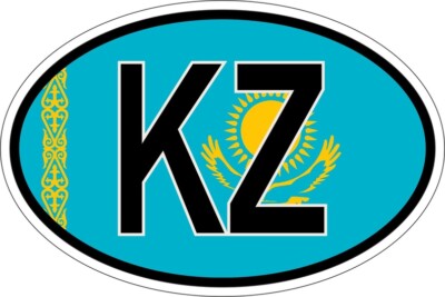 Sticker oval flag vinyl country code KZ kazakhstan | eBay Australia
