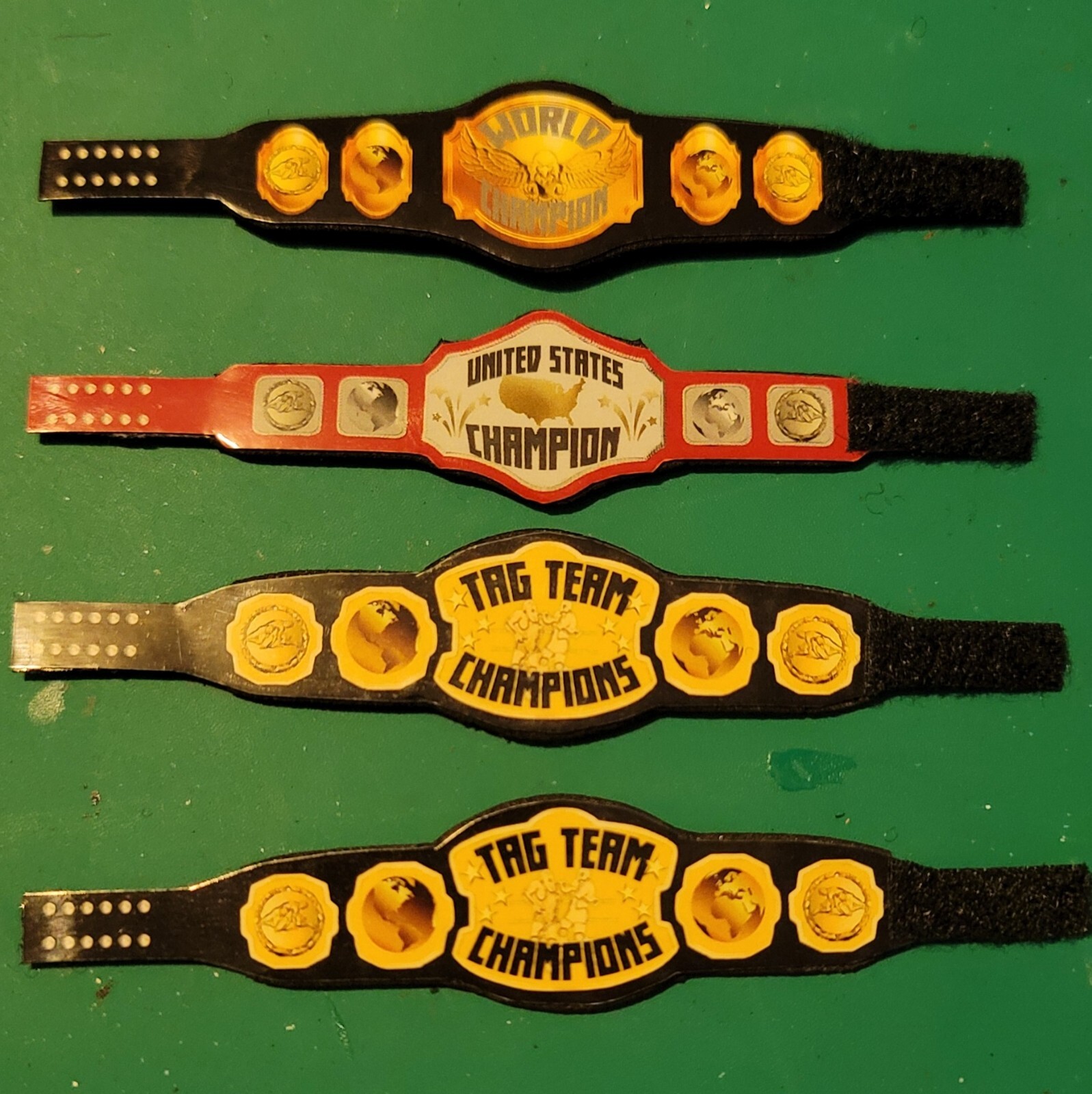 Four Original Style Wrestling Action Figure championship belts 4 MATTEL ...
