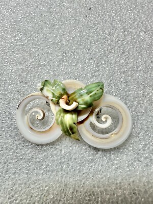 VTG carved Genuine Sea Shell Brooch | eBay